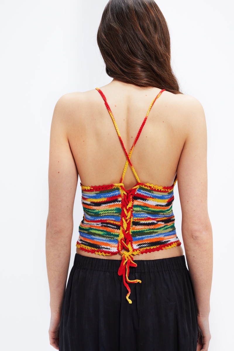 MULTI top crochet rayures multicolores - CHARLIE JOE