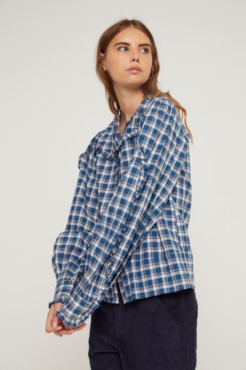 ALLAN Romantic Checked Fabric Shirt for Women - CHARLIE JOE
