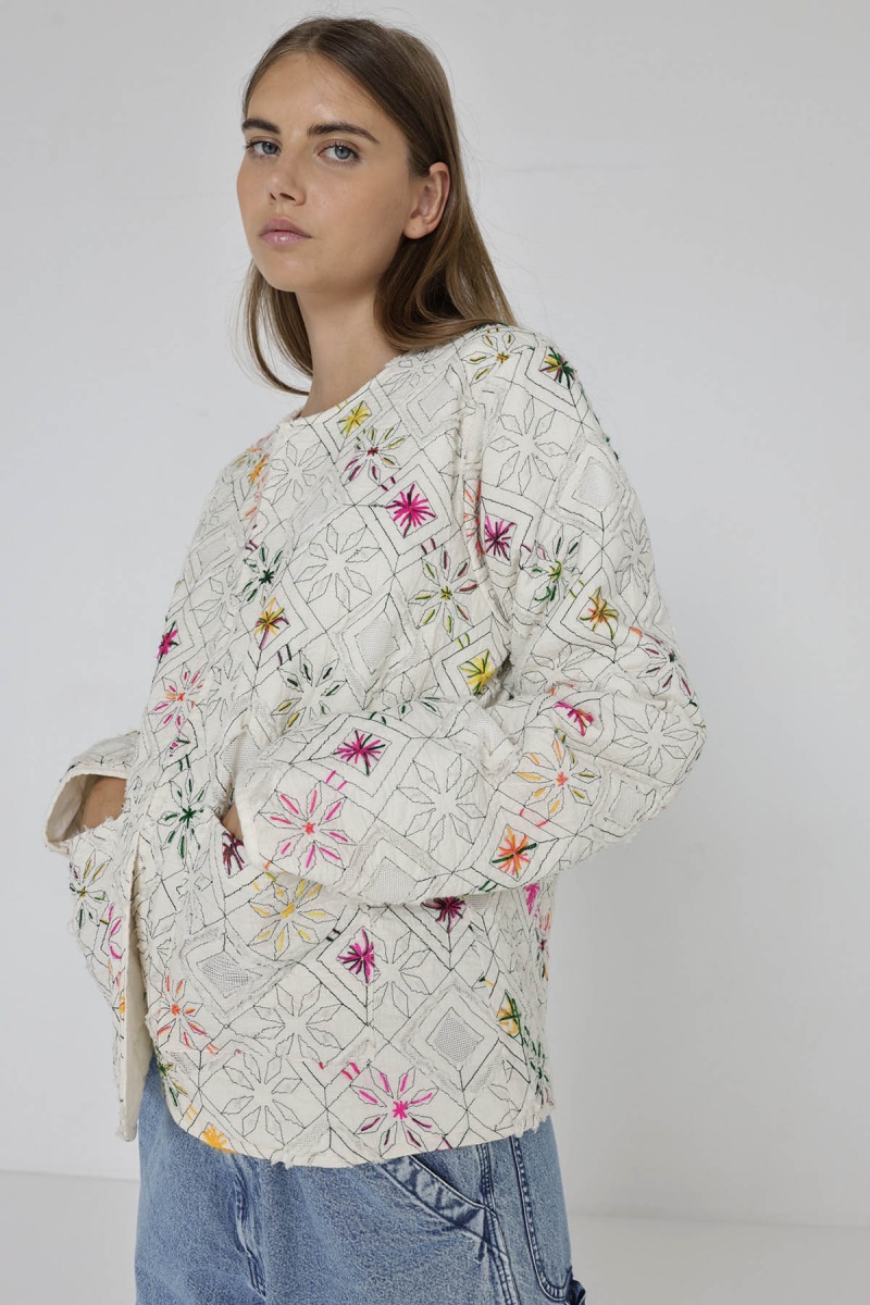 CAMERON women's jacket with flower embroidery - CHARLIE JOE