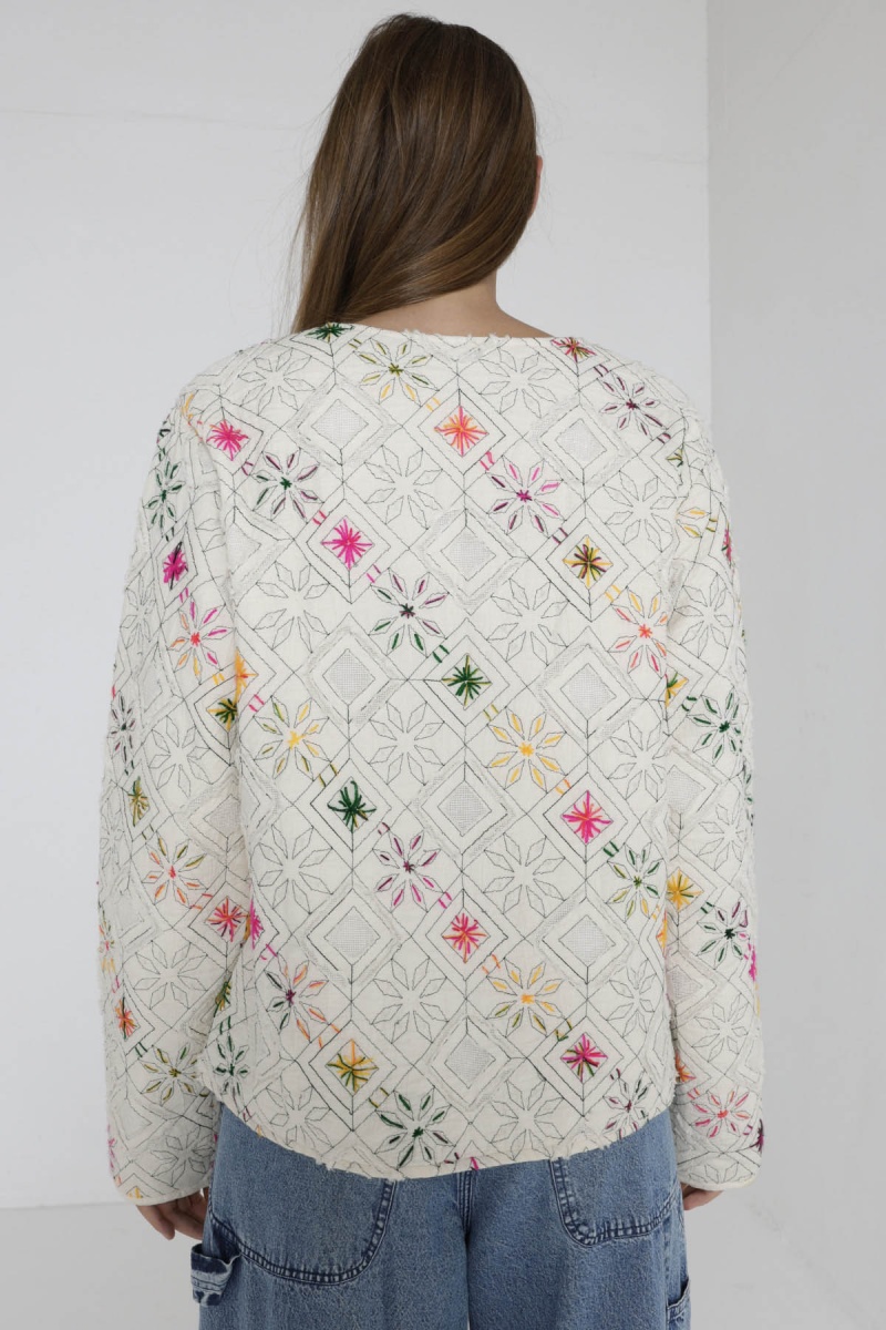 CAMERON women's jacket with flower embroidery - CHARLIE JOE