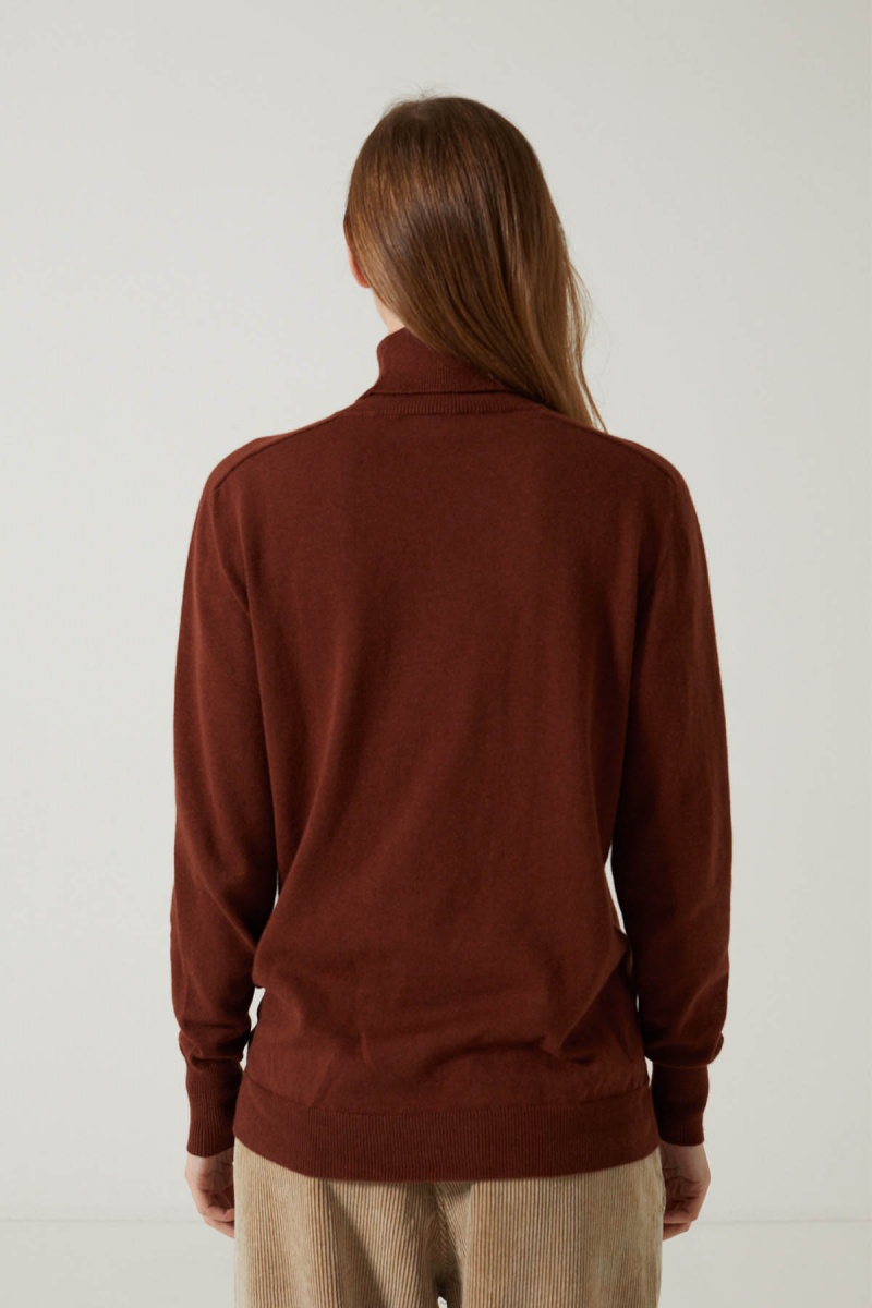 MERCY women's fine wool jumper with high roll neck - CHARLIE JOE